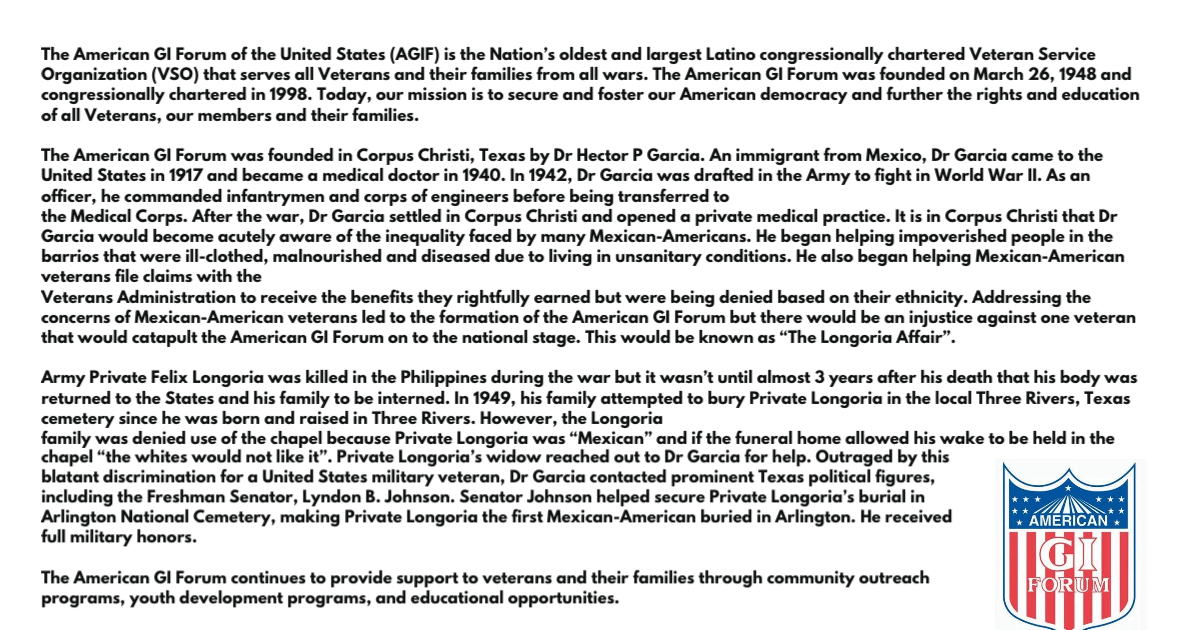 American GI Forum History